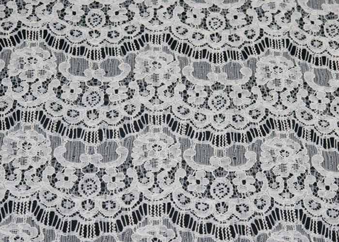 Eyelash Corded Lace Fabric Water Soluble , Stretchy Nylon Cotton Fabric CY-LW0716