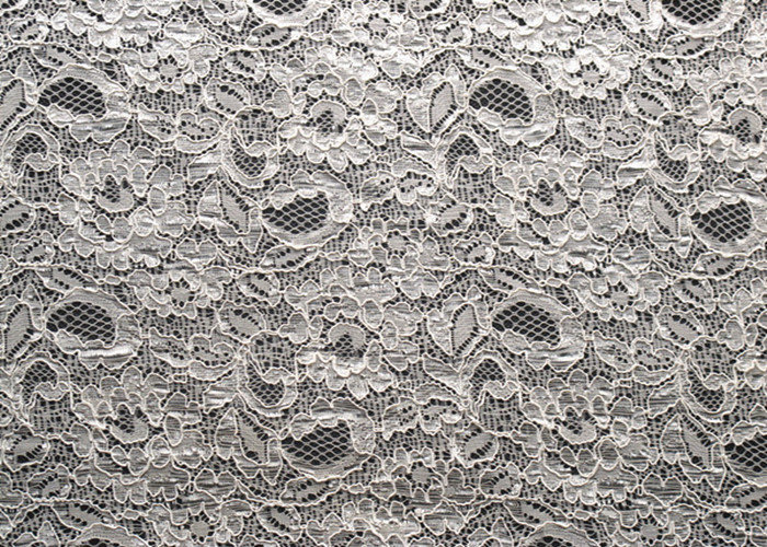 Nylon Rayon Viscose Corded Lace Fabric Jacquard Shrink-Resistant CY-LW0733