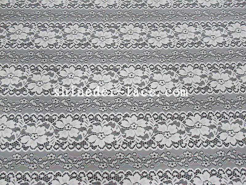 Delicate Flower Striation Spacing Stretch Lace Fabric With Nylon Spandex Material For Dress SYD-0173
