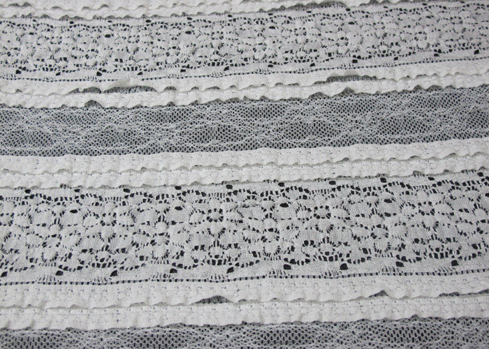 Delicate Grey Stretch Lace Fabric For Nightwear , Bedding Textile SGS CY-LW0182