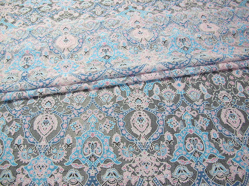 Colored Cotton Floral Polyester Lace Fabric Burnout Allover Lace for Lady Garment(CY-DK0040)