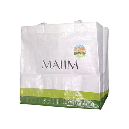 White Folding 120G PP Non-Woven Shopping bag Heart Transfer Printing