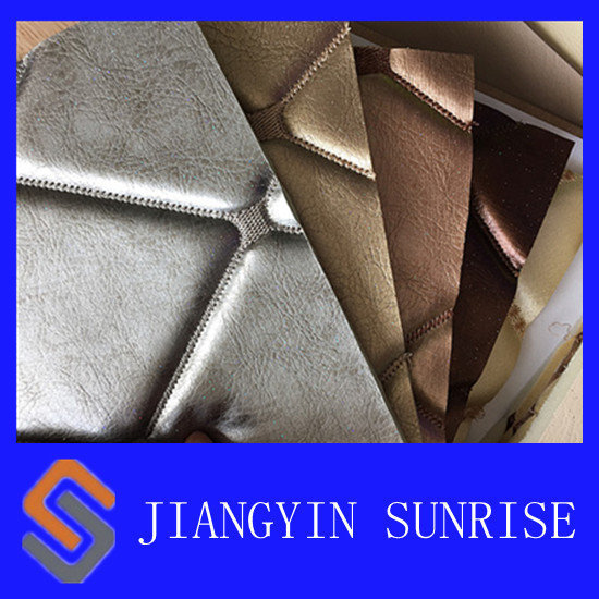 Commercial Brown Faux Leather Upholstery Fabric With Polyurethane Sponge