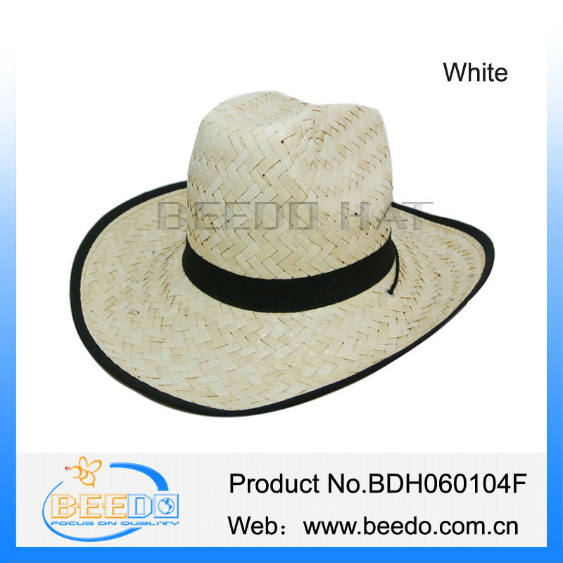 Men straw fedora hat wholesale cowboy straw hat