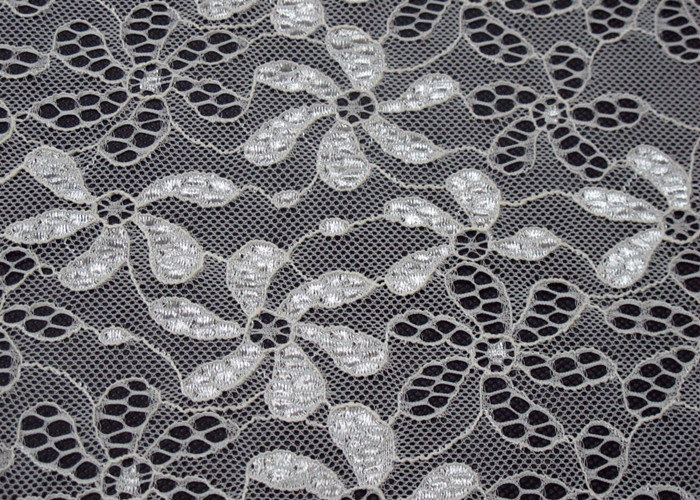 90% Nylon + 10% Spandex Flower Elastic Lace Fabric For Nightwear CY-LW0795
