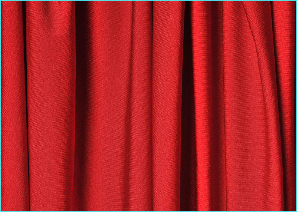 Bright Red Polyester Spandex Fabric , Knit Type Poly Crepe Fabric