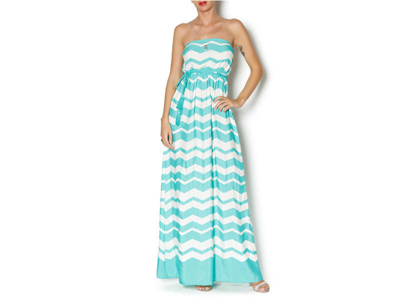 Stunning Chevron Casual Womens Dresses , Summer Swimsuit Maxi Dress