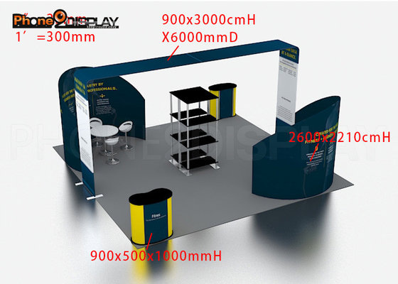 긴장 직물 전시회 부스 대, 20x20FT 무역 박람회 진열대