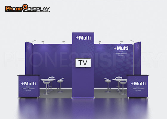 Advertising 10x20 Trade Show Booth Tension Fabric Display Aluminum Backdrop