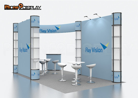 Aluminum Trade Show Exhibit Booths Custom Size With Portable Spiral Tower