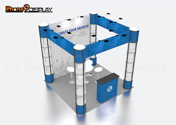 3*3M Square Style Trade Show Exhibit Booths Custom Color For Advertising