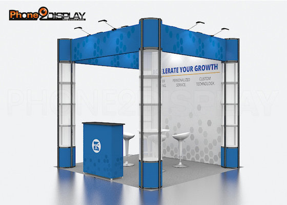 3*3M Square Style Trade Show Exhibit Booths Custom Color For Advertising