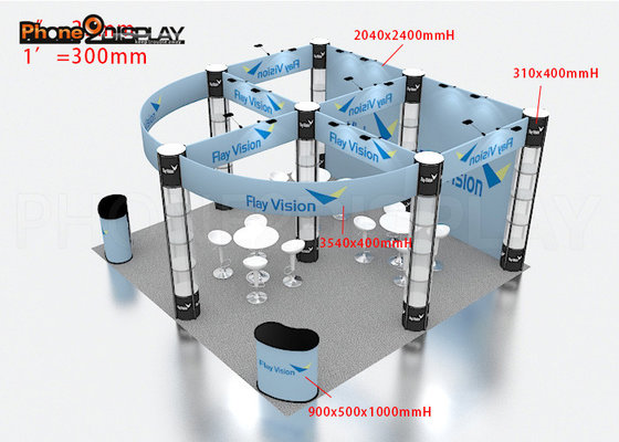 struttura di alluminio di pubblicità dell'attrezzatura della cabina della fiera commerciale 20x20 di 6x6M con la torre a spirale