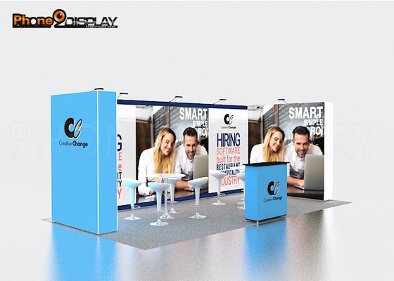 Square Style Backlit Trade Show Booth Portable Tension Fabric Display