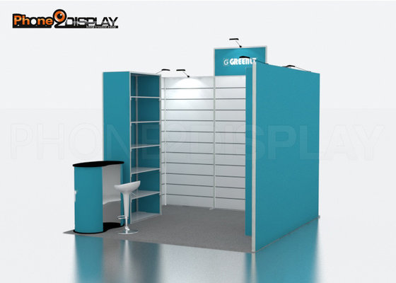colore pieno diritto delle cabine della fiera commerciale di 10ft Slatwall con stampa del tessuto di tensione
