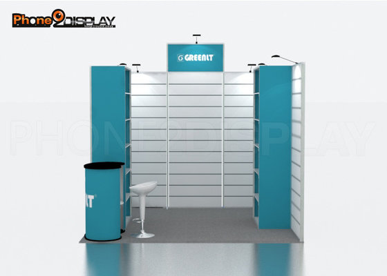 colore pieno diritto delle cabine della fiera commerciale di 10ft Slatwall con stampa del tessuto di tensione