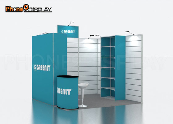 colore pieno diritto delle cabine della fiera commerciale di 10ft Slatwall con stampa del tessuto di tensione