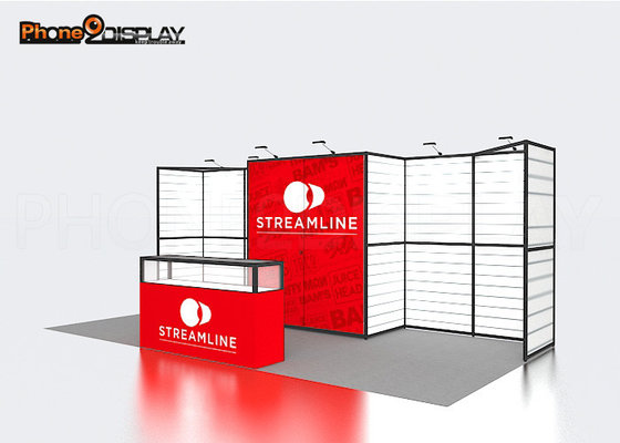 Durable Cool Trade Show Booths Thin Slatwall Custom Portable Exhibition Stall