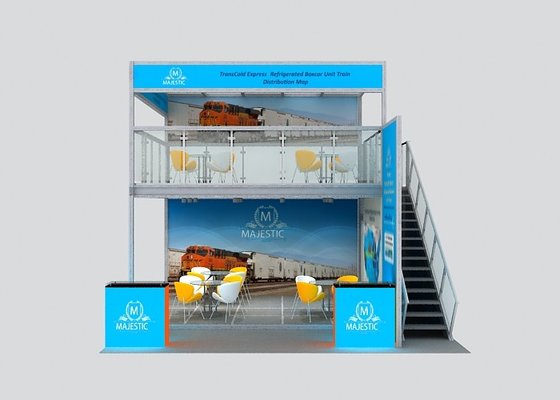 Standard Double Decker Trade Show Booth Size Custom Exhibition Stands