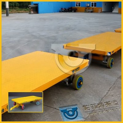 High efficiency flat transfer wagon with rubber wheel