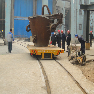 Steel plant ladle electric rail transfer trolley for heat ladle transfer
