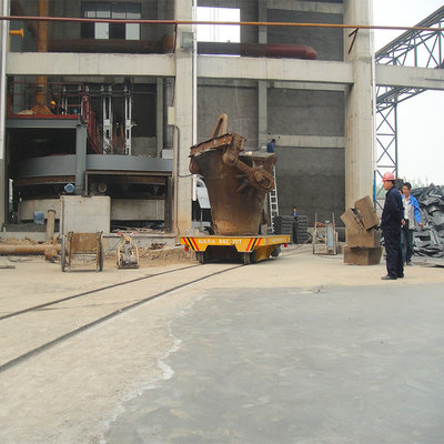 Steel plant ladle electric rail transfer trolley for heat ladle transfer