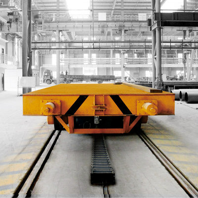 Electric railroad transfer vehicle with steel frame for transportation