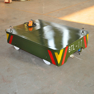 Smal tonnage trailing cable powered railway van running on the track for moving cargo in wearhouse