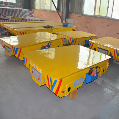 Smal tonnage trailing cable powered railway van running on the track for moving cargo in wearhouse