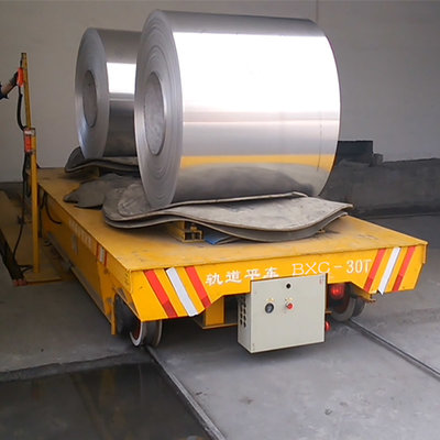 Aluminum coil transfer car with V-shape supporting for foundry plant