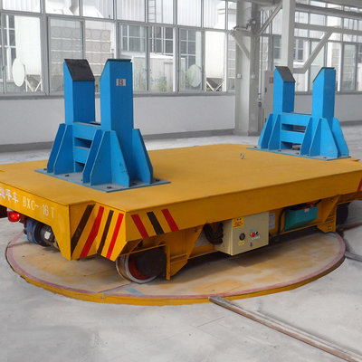 Metal industrial electric rail turntable handling wagon for steel plate