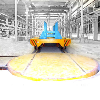 Metal industrial electric rail turntable handling wagon for steel plate
