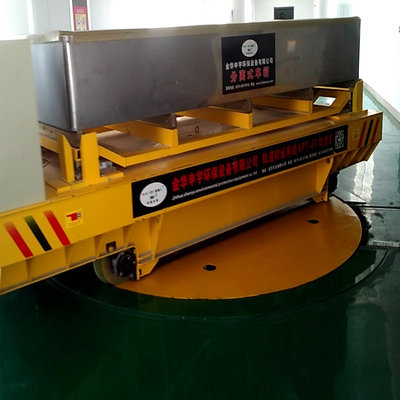 Metal industrial electric rail turntable handling wagon for steel plate