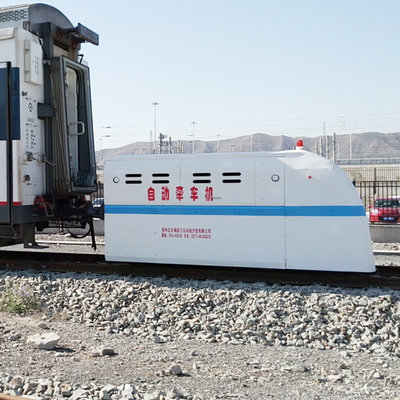 Battery powered large power motorized railway vehicle as a train tractor