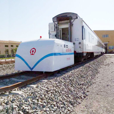 Battery powered large power motorized railway vehicle as a train tractor
