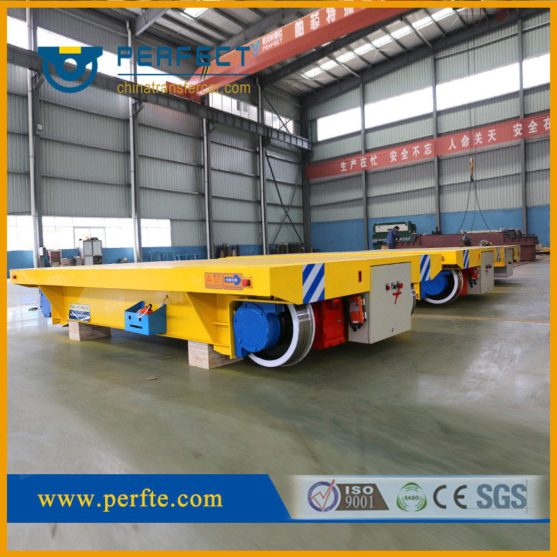 BJT-20 TONS electric transfer trailer mounted on the track with low flatbed