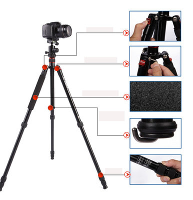 TRIOPO MT-2504X8.C+NB-1S tripod kit ,aluminium alloy tripod and SLR camera  tripod with monopod for Nikon,Canon,Sony