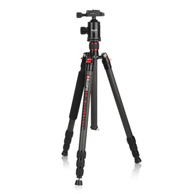 T-258G Compact Travel Professional Carbon Fiber Camera Tripod, 180 Folding 1 Leg Detachable Carbon Fiber Tripod Monopod