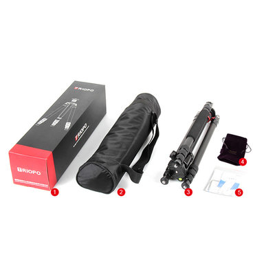 T-258G Compact Travel Professional Carbon Fiber Camera Tripod, 180 Folding 1 Leg Detachable Carbon Fiber Tripod Monopod