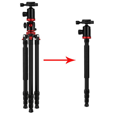TRIOPO DSLR Camera Tripod 66 Inch Aluminum Alloy Travel Monopod with Ball Head for Digital Cameras