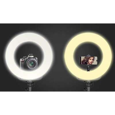 TRIOPO 14” Inch Dimmable Ring LED Continuous Light Vlogging Kit