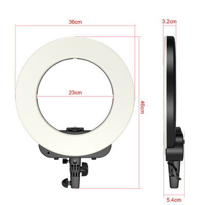 TRIOPO 14” Inch Dimmable Ring LED Continuous Light Vlogging Kit