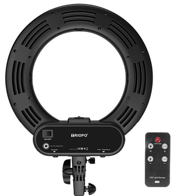 TRIOPO 14” Inch Dimmable Ring LED Continuous Light Vlogging Kit