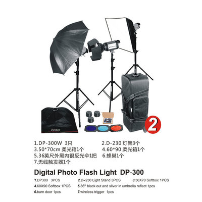 OUBAO series Photo Studio Strobe Flash Lighting Kit (DP-320)