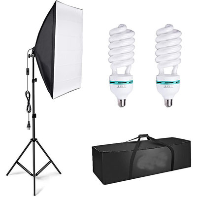 Photography Softbox Lighting Kits Professional Light System With 2pcs E27 Photographic Bulbs Photo Studio Equipment