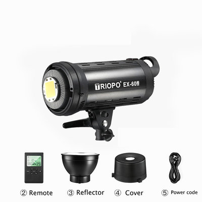 TRIOPO EX-60W 5600K 60W LED Video Light Wireless Remote Control with Bowens Mount for Photo Studio Photography Video