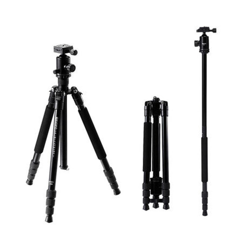 New Aluminum Camera Tripod Monopod Q222 Pro Damping Ball head Photography Tripod for Digital video dslr camera