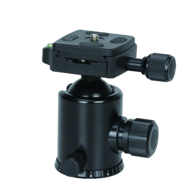 360 Degree Rotating Panoramic Ball Head with 1/4 inch Quick Shoe Plate and Bubble Level