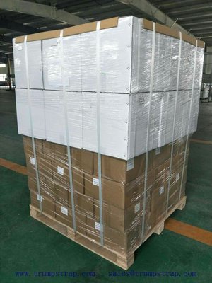 composite strap, hot melted strap in transport/logistics packaging, fixing, warehousing etc