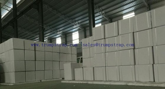 composite strap, hot melted strap in transport/logistics packaging, fixing, warehousing etc